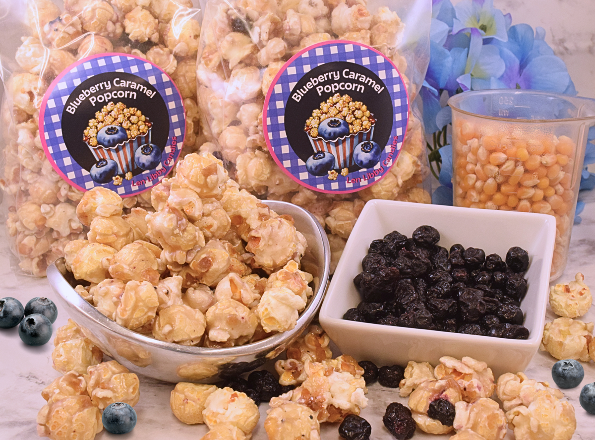 Caramel Popcorn - Blueberry – Len Libby Candies