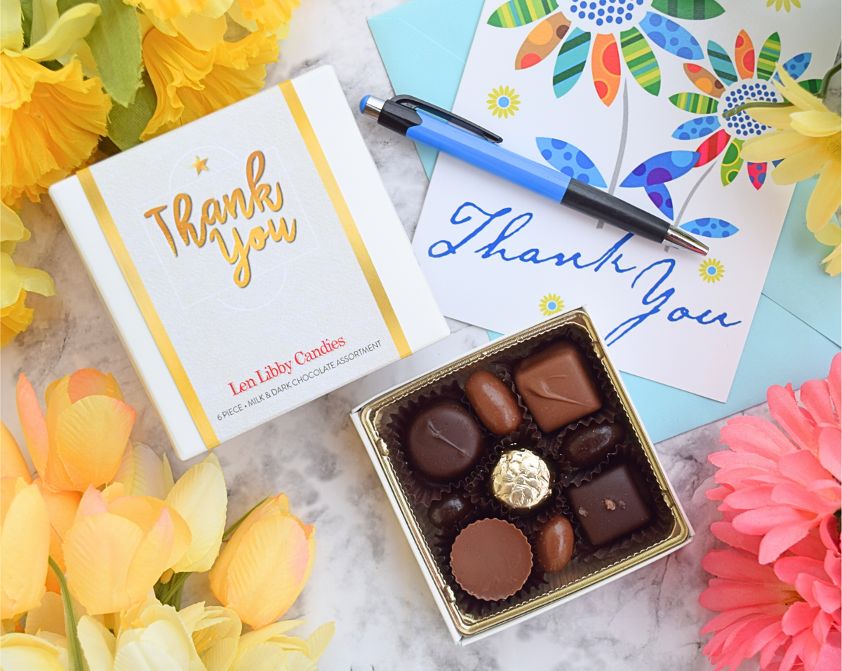 6pc or 16pc Signature Gift Box - Golden Thank You – Len Libby Candies